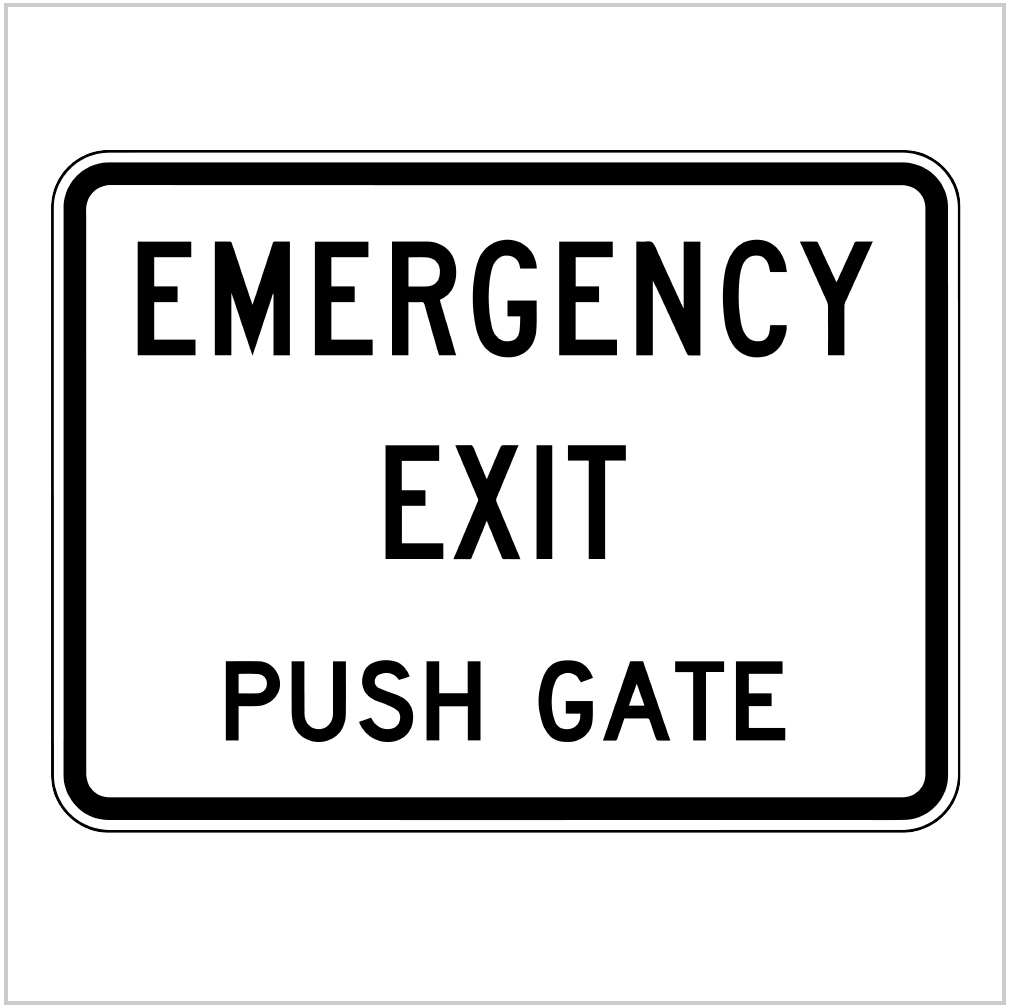 G9-68 – EMERGENCY EXIT PUSH GATE - ASAP-SIGNS